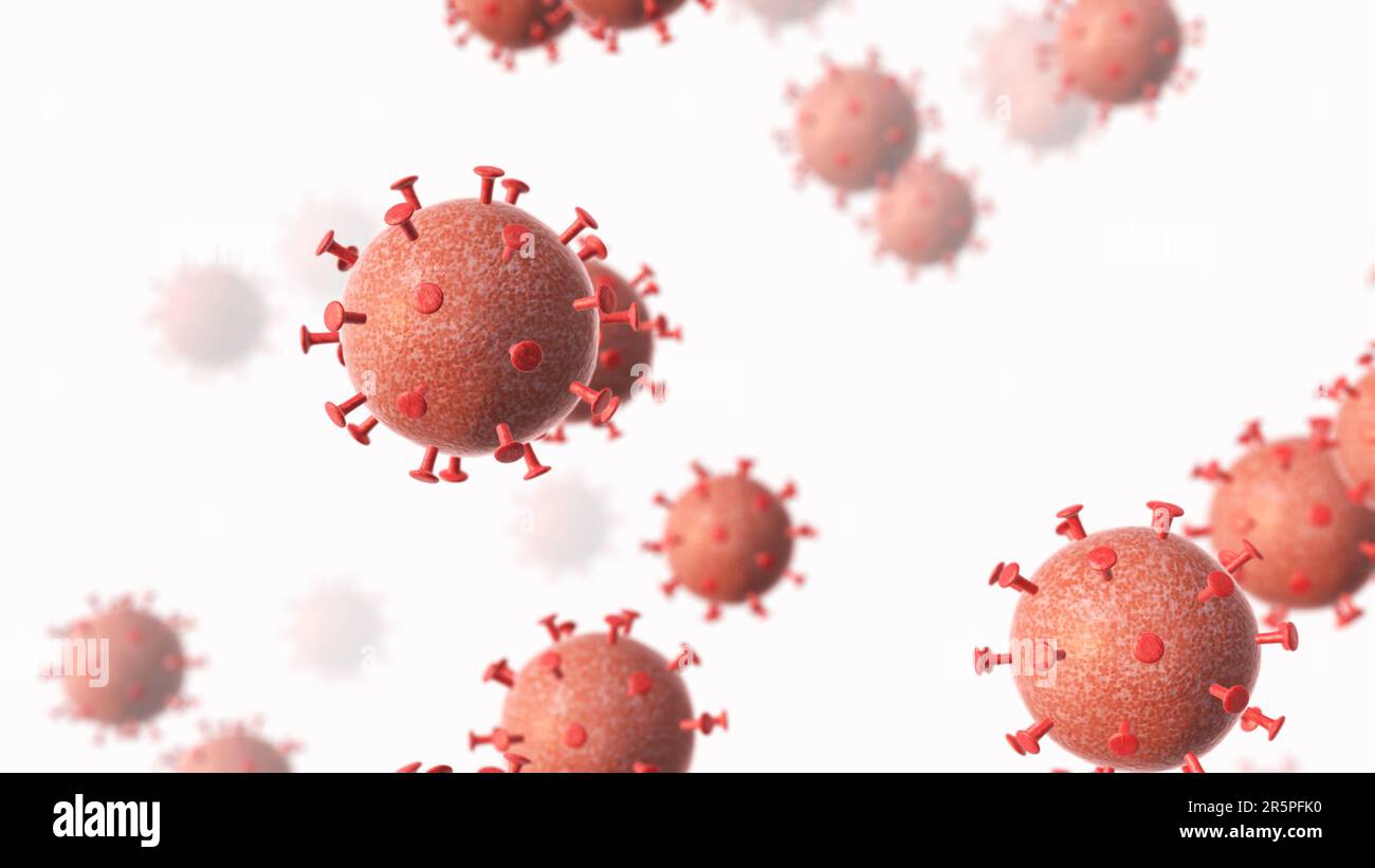 Microscopic view of floating virus cells Stock Photo - Alamy
