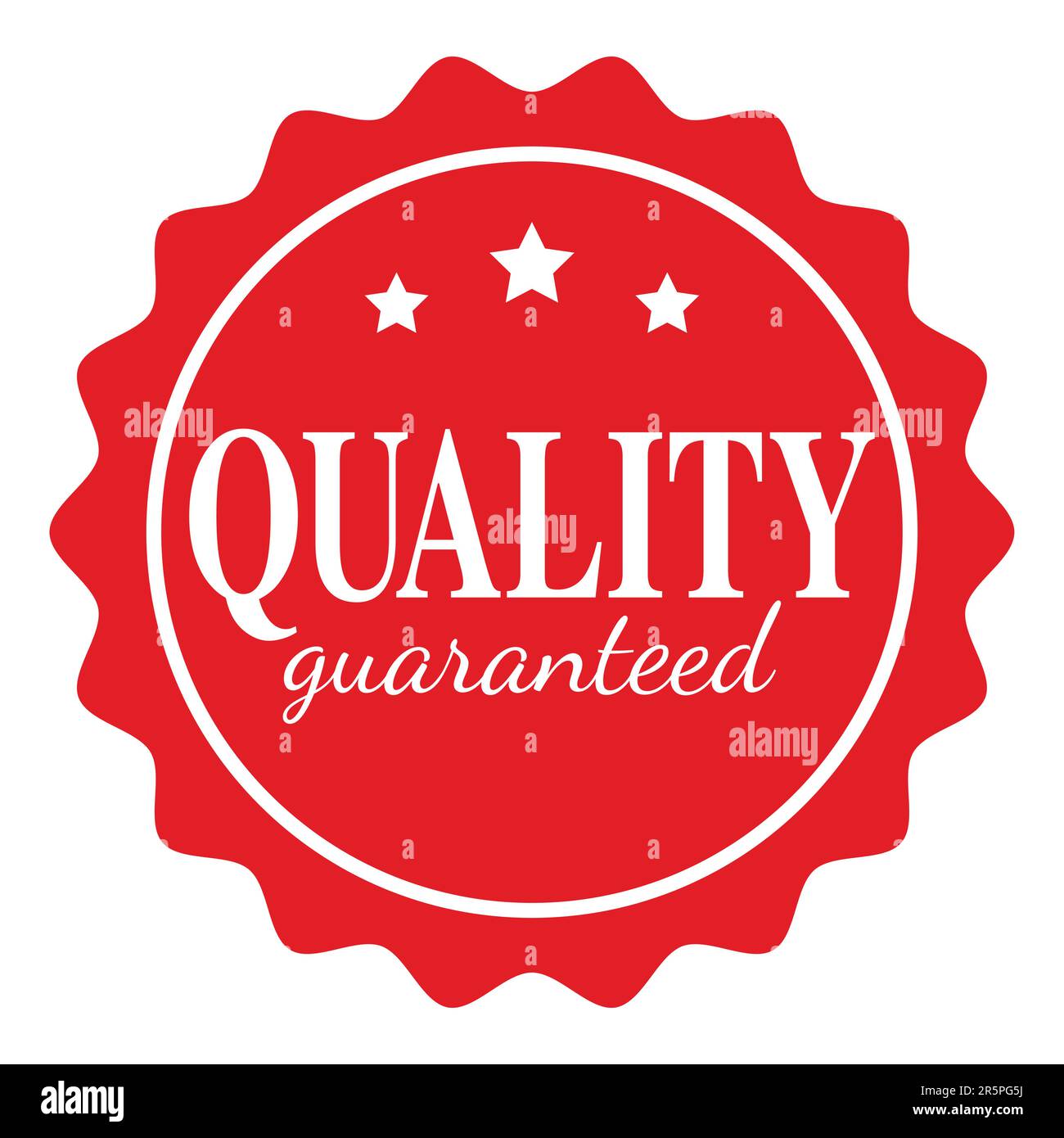 Simple Icon with quality guaranteed text isolated on white background ...