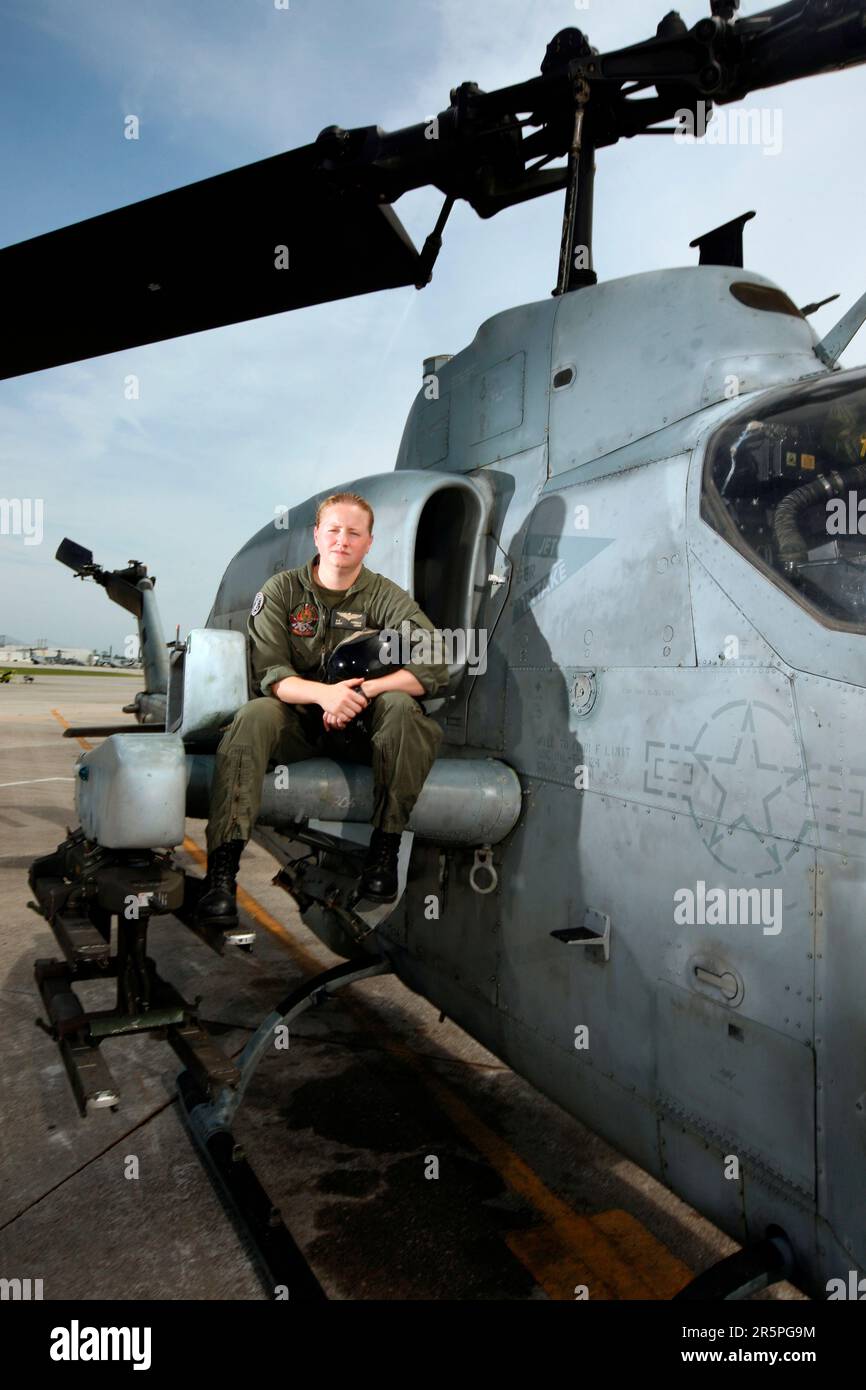 Portrait of a female Marine First Lieutenant, who has served two tours ...