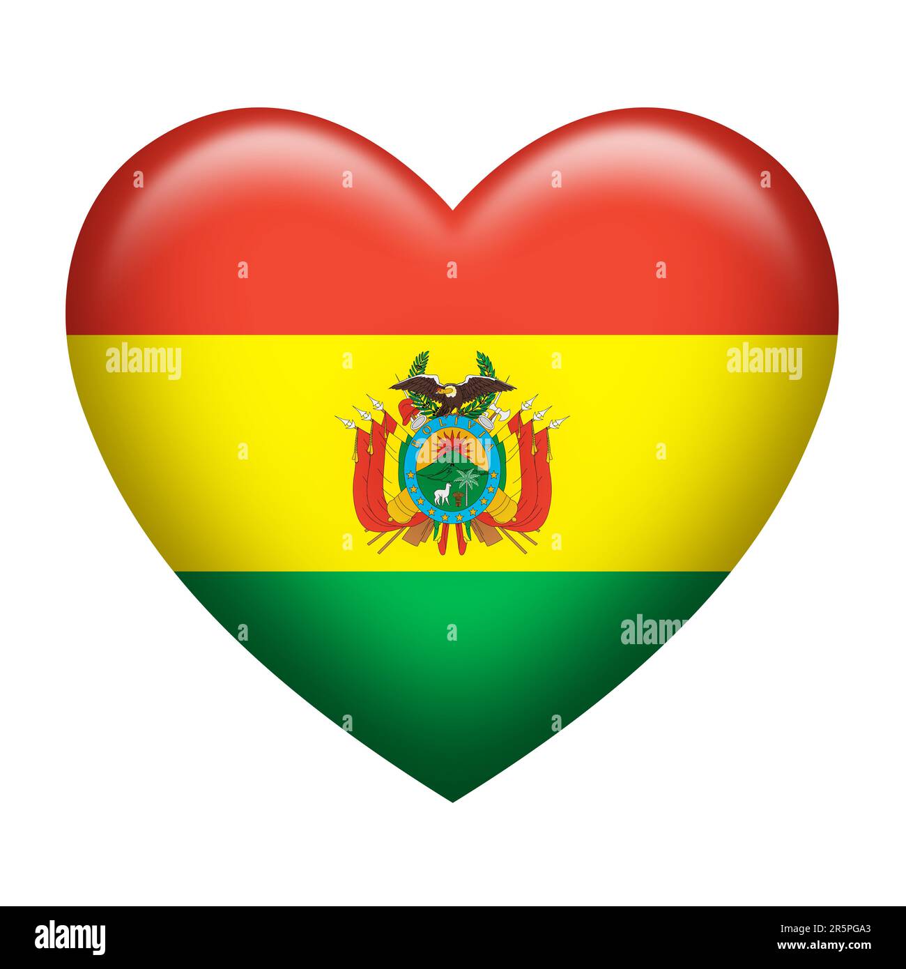 Heart shape of Bolivia flag isolated on white Stock Photo - Alamy