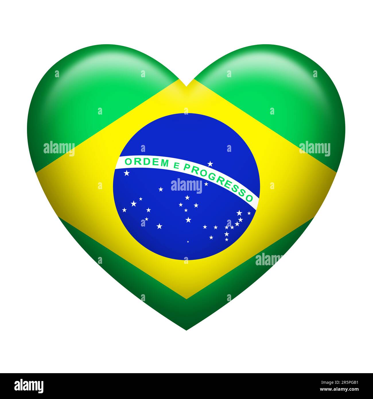 3d illustration heart with brazilian flag hi-res stock photography and ...
