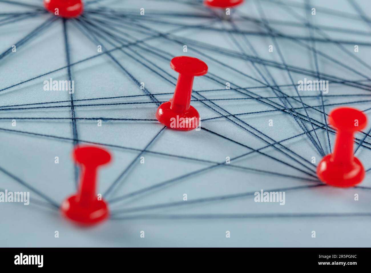 Network with pins Stock Photo - Alamy