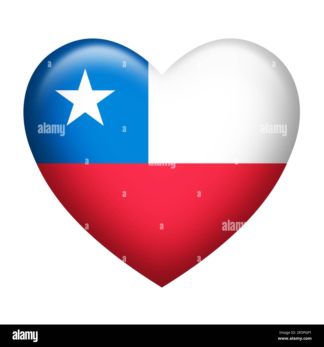 Heart shape of Chile flag isolated on white Stock Photo - Alamy