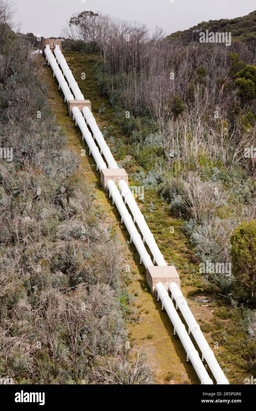 Pipeline taking water to Gathega power station as part of the Snowy ...