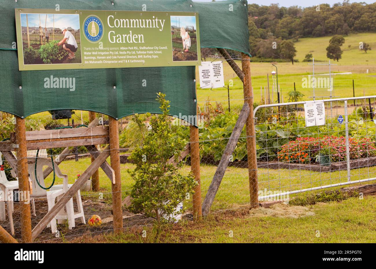A community garden in a new housing development near Macquarie Pass ...