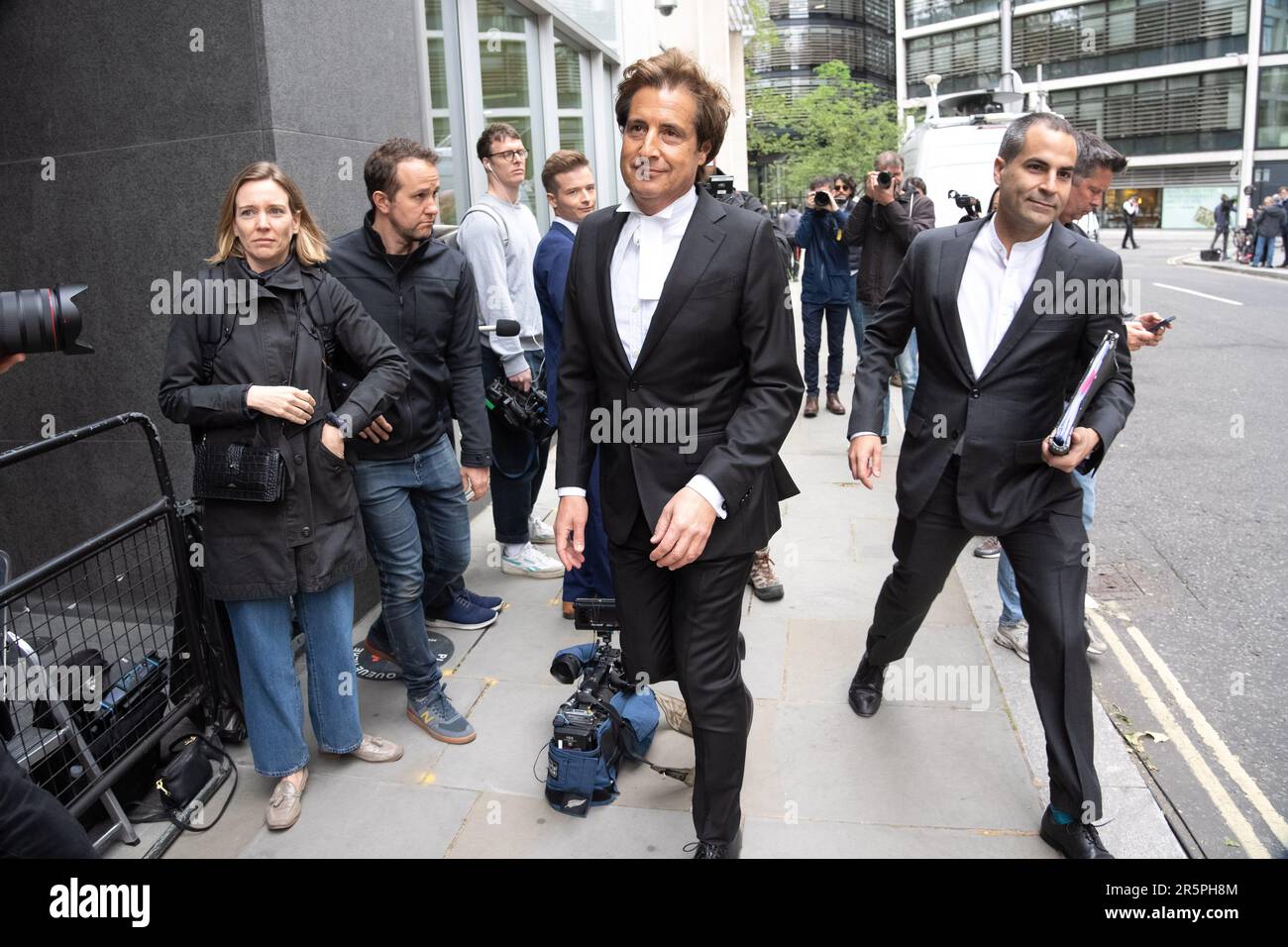 The Duke of Sussex's barrister, David Sherborne (left), arrives at the ...