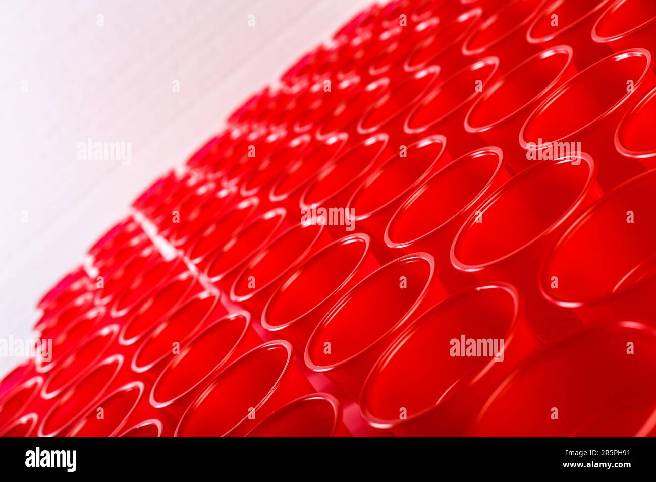 red disposable plastic glasses Stock Photo - Alamy