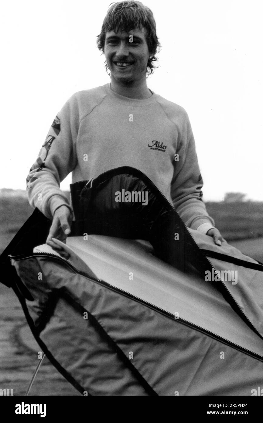 Carwyn Williams with new board 1985 Stock Photo - Alamy