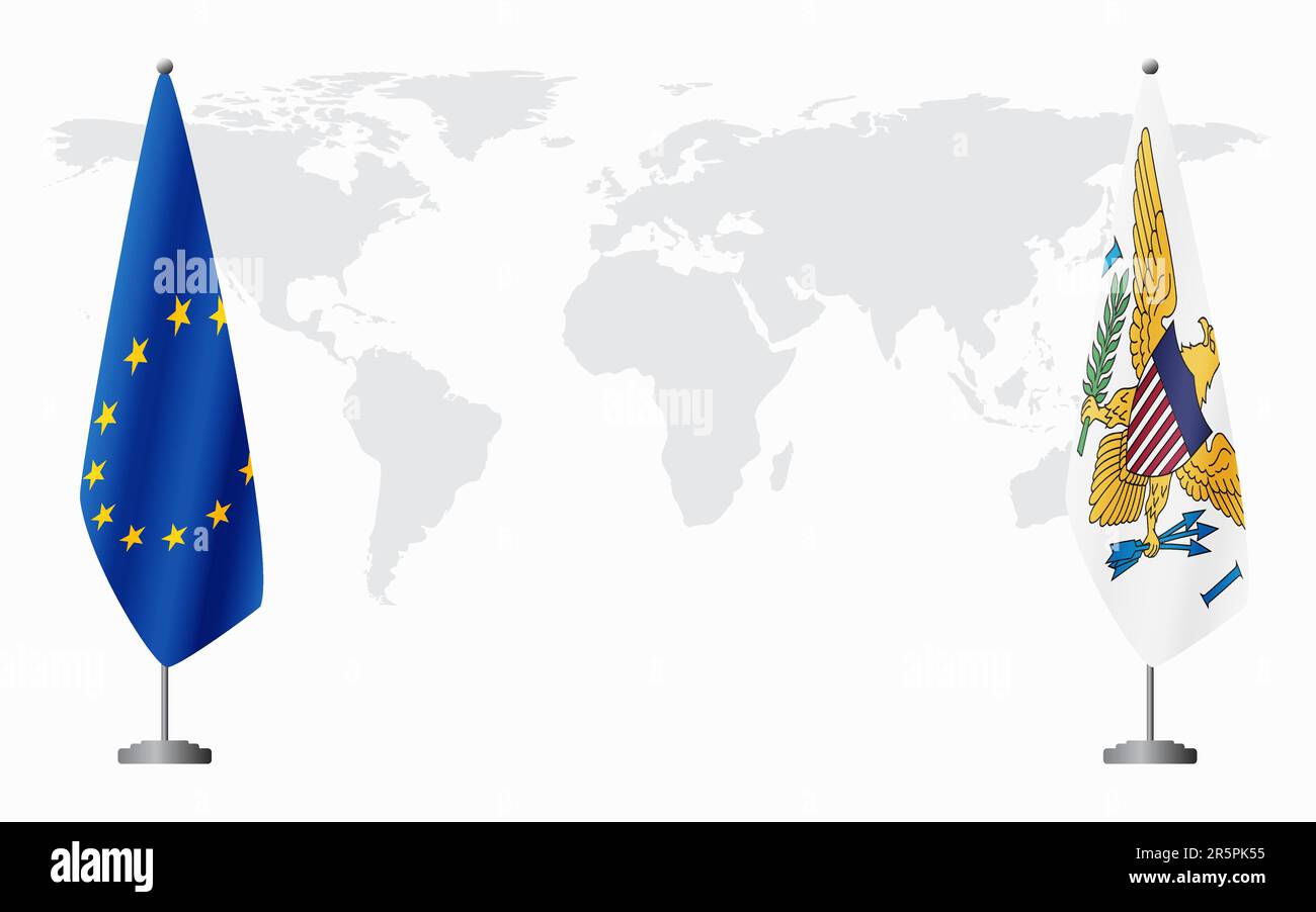 European Union and United States Virgin Islands flags for official ...