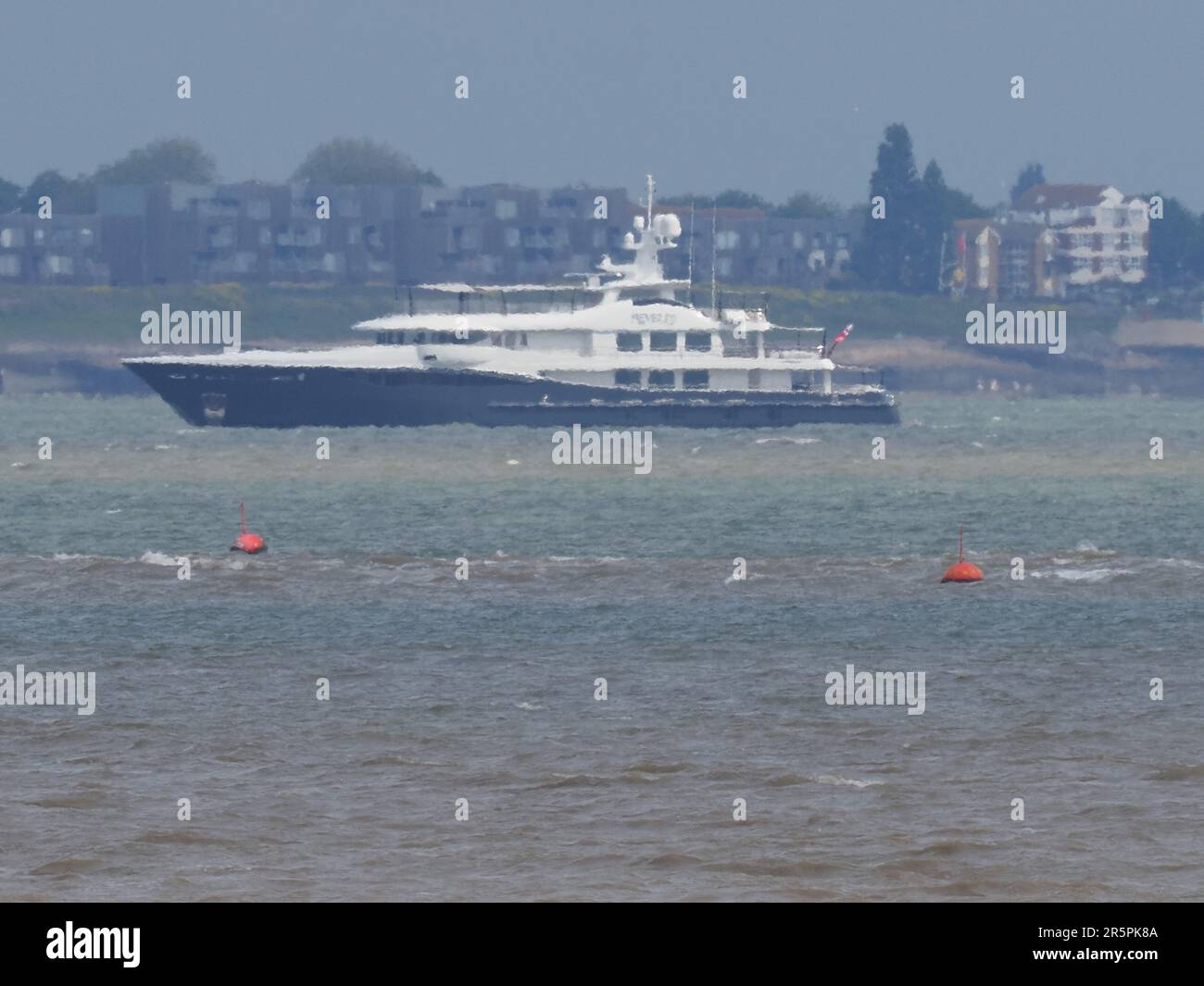 Sheerness, Kent, UK. 5th June, 2023. Superyacht Revelry seen arriving ...