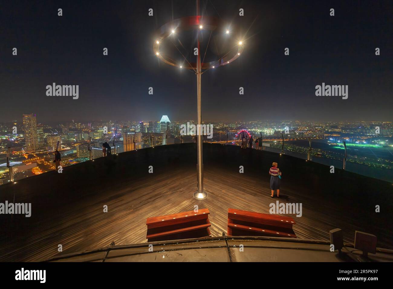 Observation deck at the skyscraper Marina Bay Sands. Singapore Stock ...