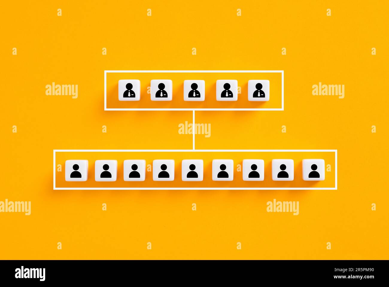 Company Hierarchical Organizational Chart Company Structure With Top Management And Employees