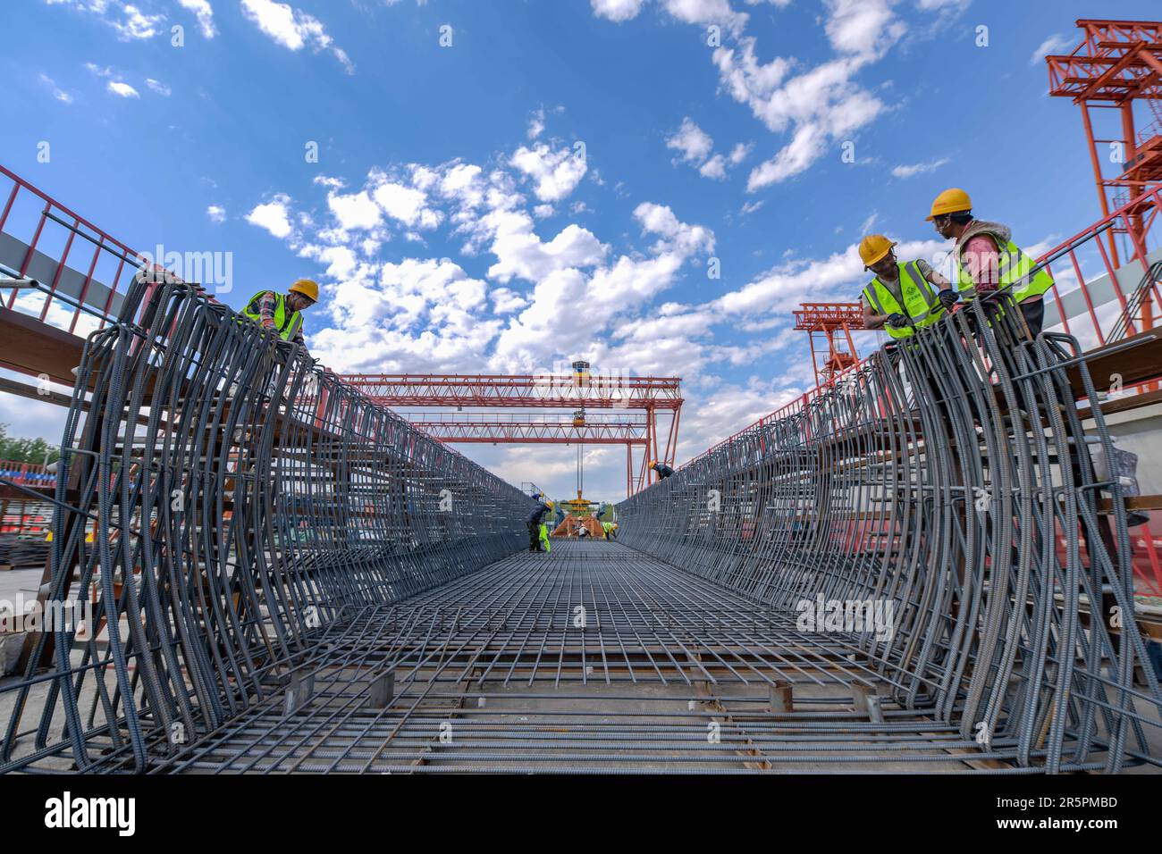 Aerial photo shows the construction site of Mafang Station to ...