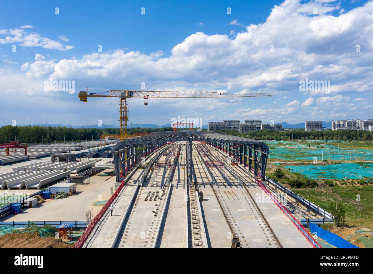 Aerial photo shows the construction site of Mafang Station to ...