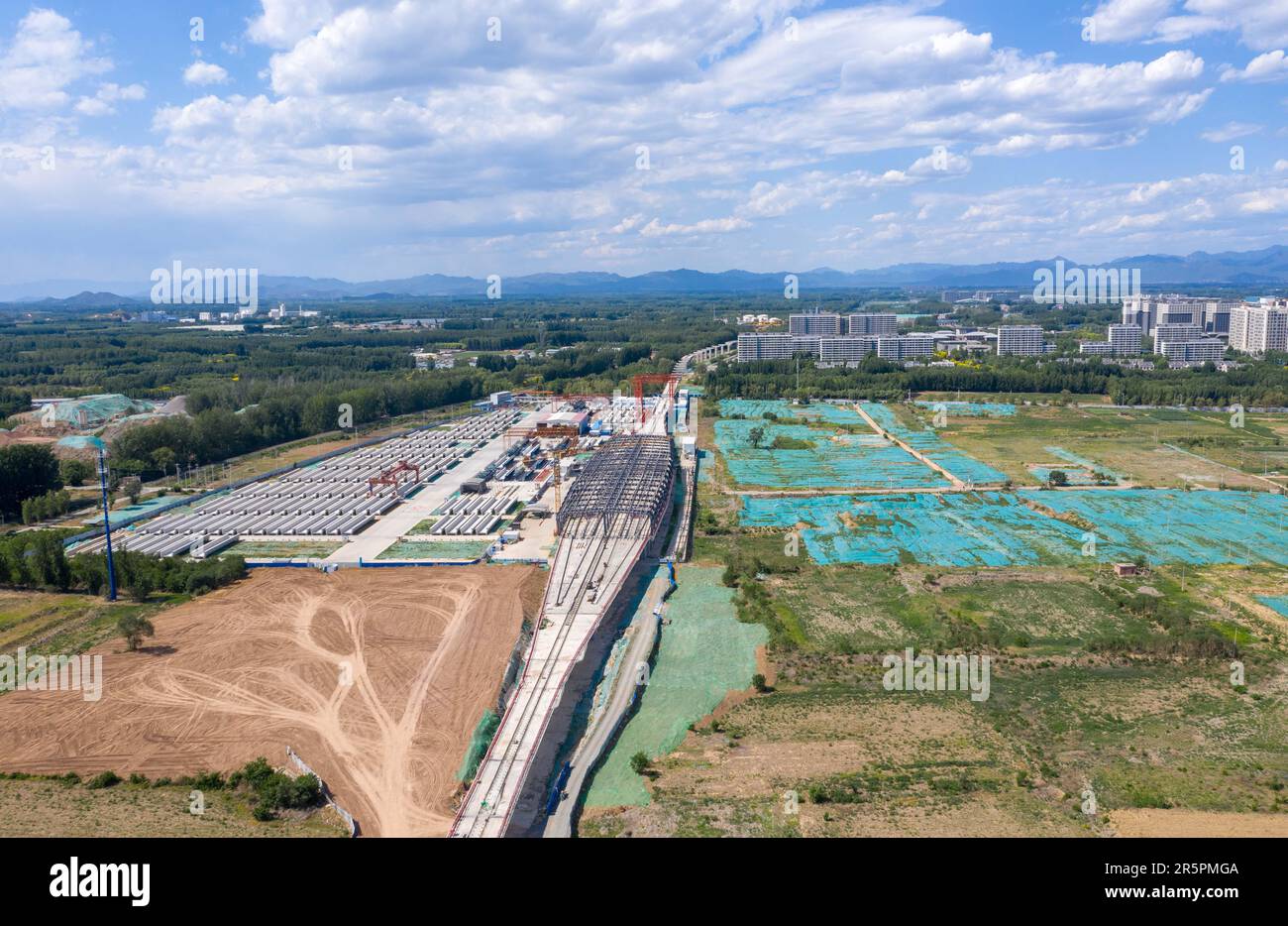Aerial photo shows the construction site of Mafang Station to ...