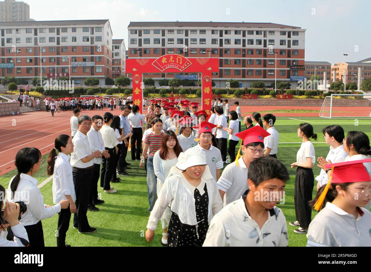 A graduation ceremony for senior high school students is held in ...