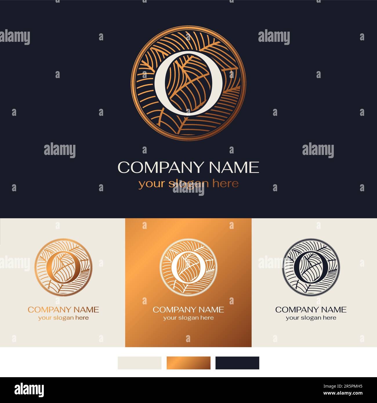 The O logo in a beautiful round leaf frame. Letter O logo template ...