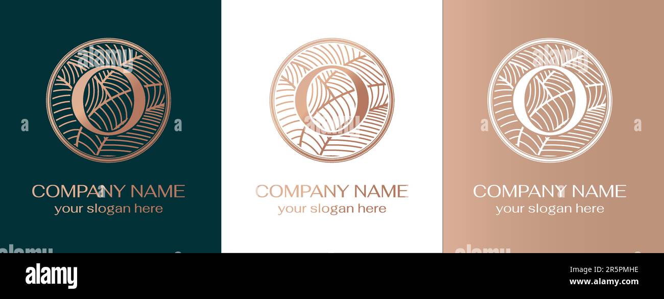 The O logo in a beautiful round leaf frame. Letter O logo template ...