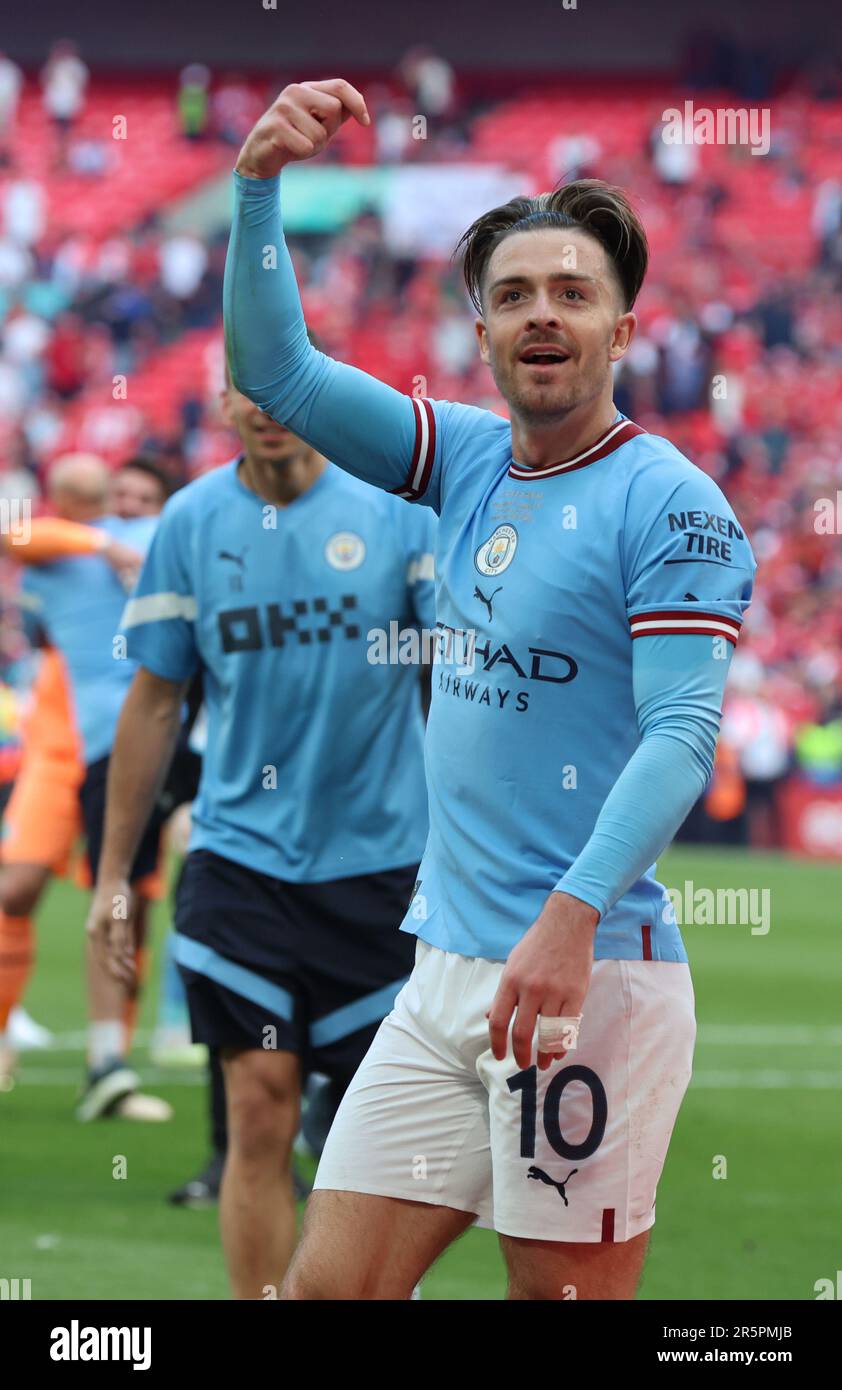 Manchester City's Jack Grealish celebrates after The Emirates FA Cup ...