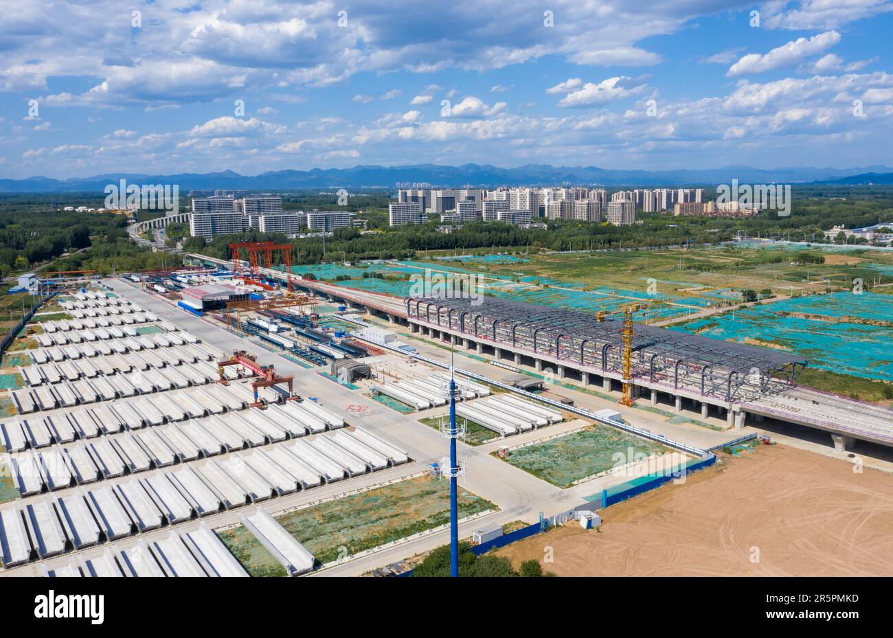 Aerial photo shows the construction site of Mafang Station to ...
