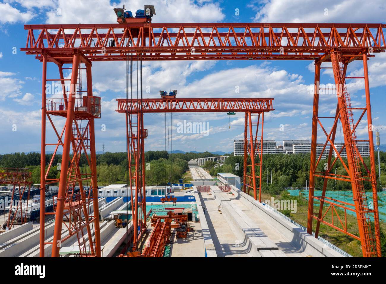 Aerial photo shows the construction site of Mafang Station to ...