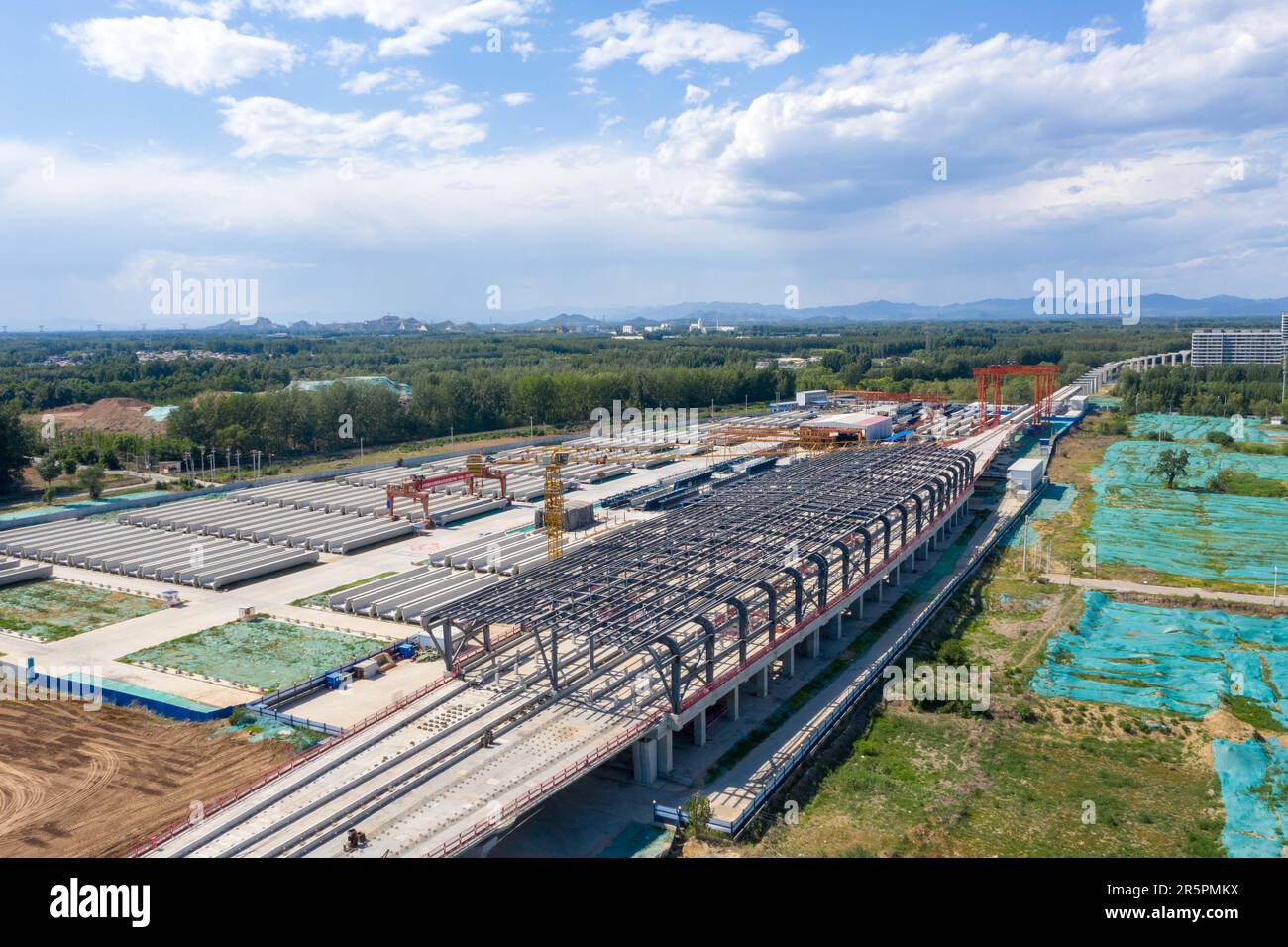 Aerial photo shows the construction site of Mafang Station to ...