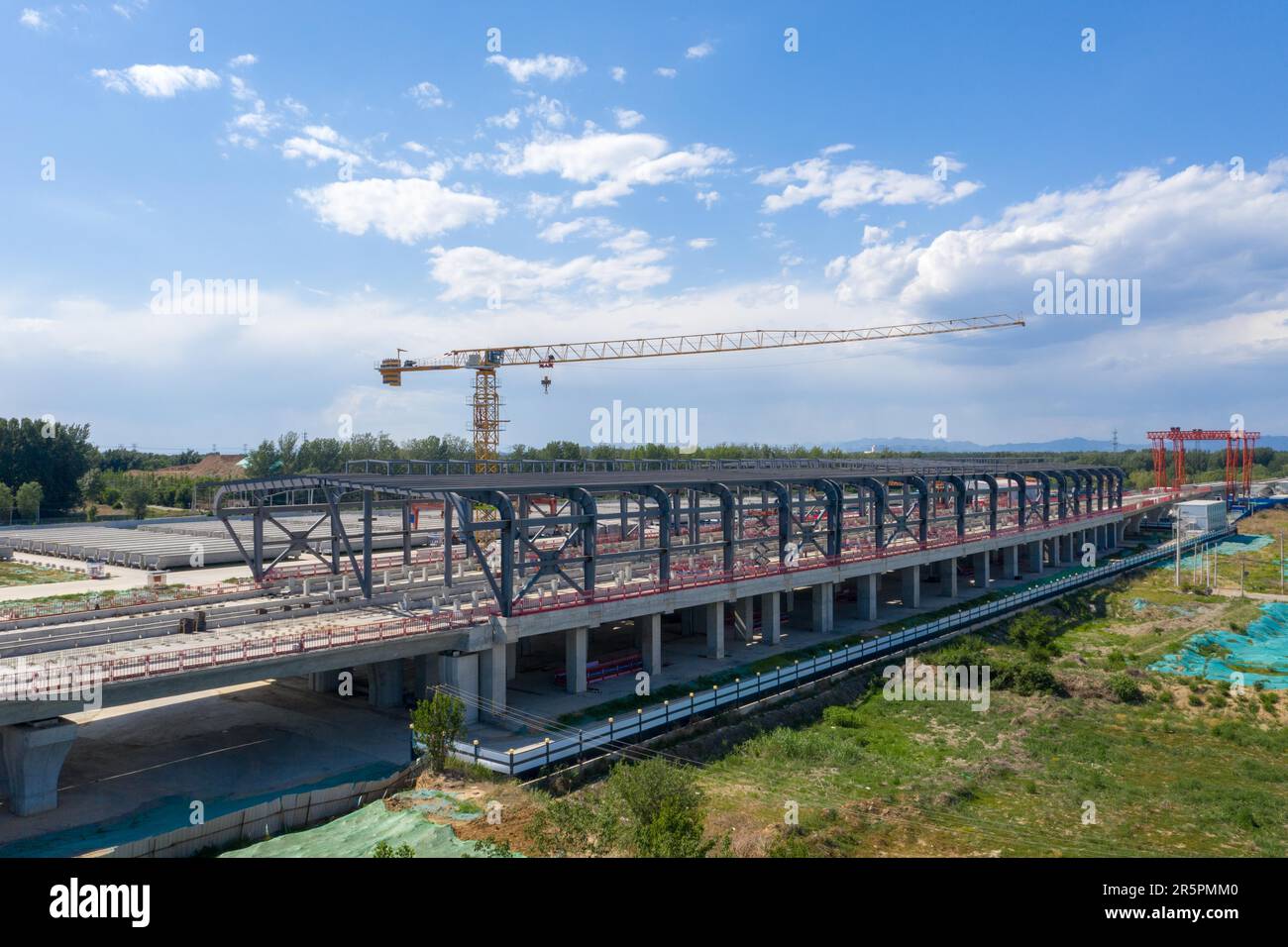 Aerial photo shows the construction site of Mafang Station to ...