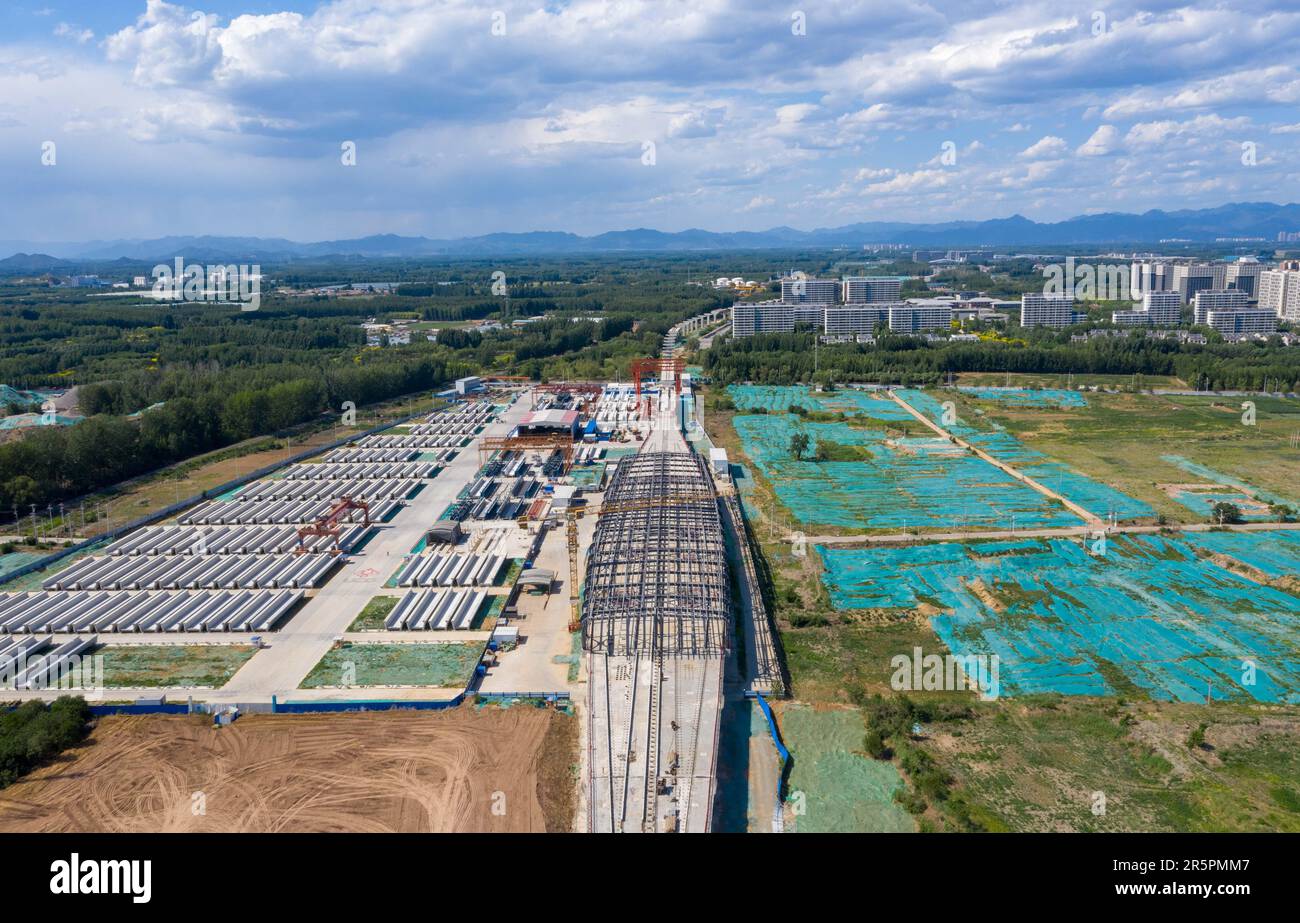 Aerial photo shows the construction site of Mafang Station to ...