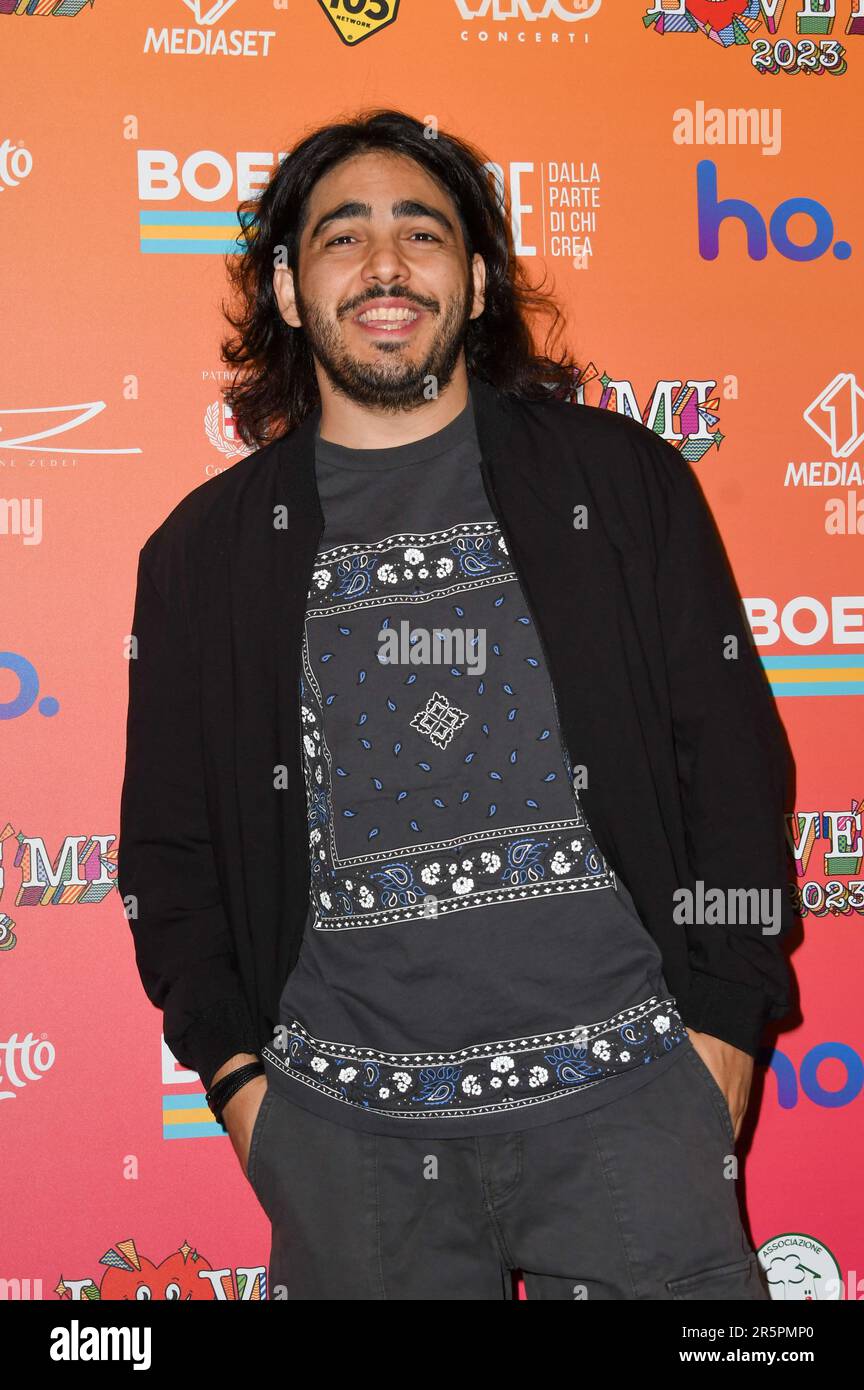 LoveMi concert presentation photocall. Pictured: Max Angioni Stock ...