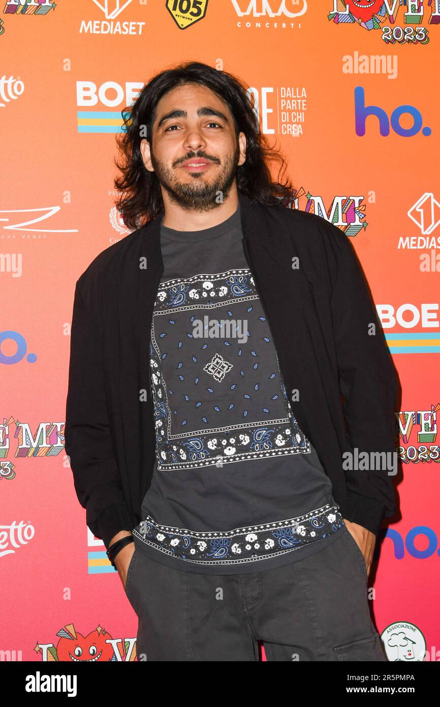 LoveMi concert presentation photocall. Pictured: Max Angioni Stock ...