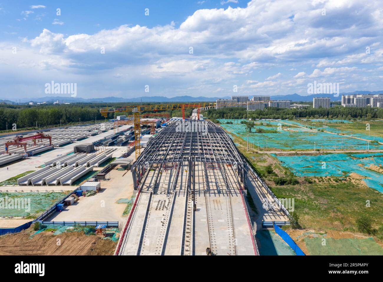Aerial photo shows the construction site of Mafang Station to ...