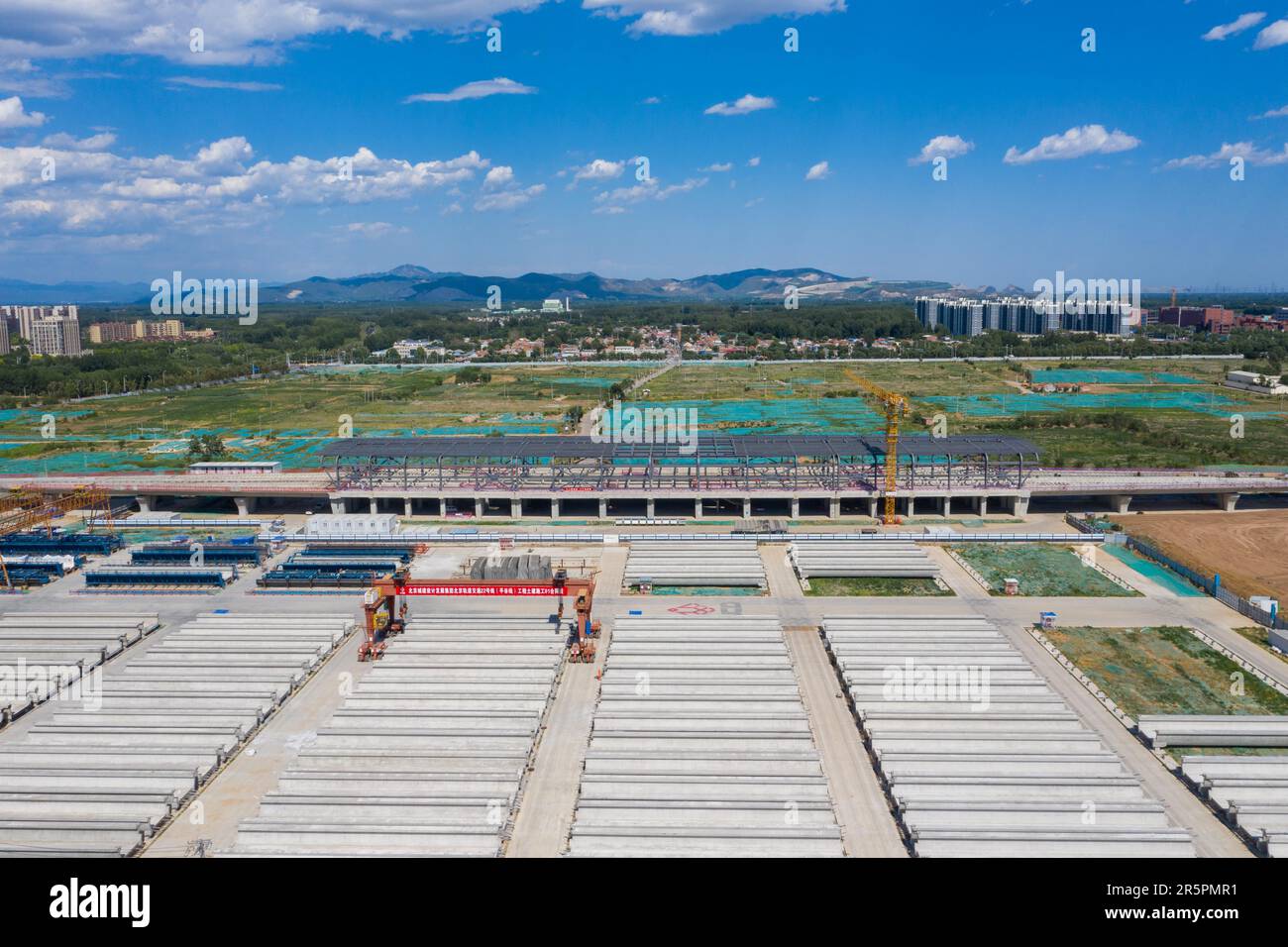 Aerial photo shows the construction site of Mafang Station to ...