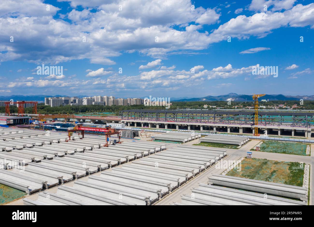 Aerial photo shows the construction site of Mafang Station to ...