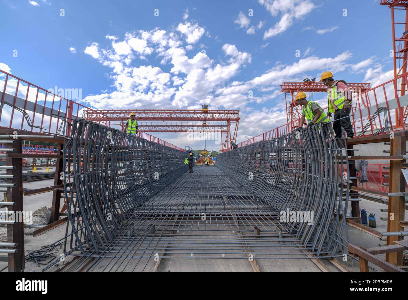 Aerial photo shows the construction site of Mafang Station to ...