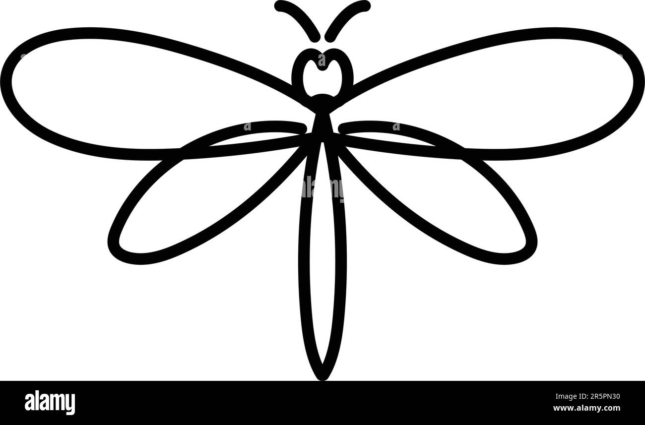 Simple Dragonfly Outline