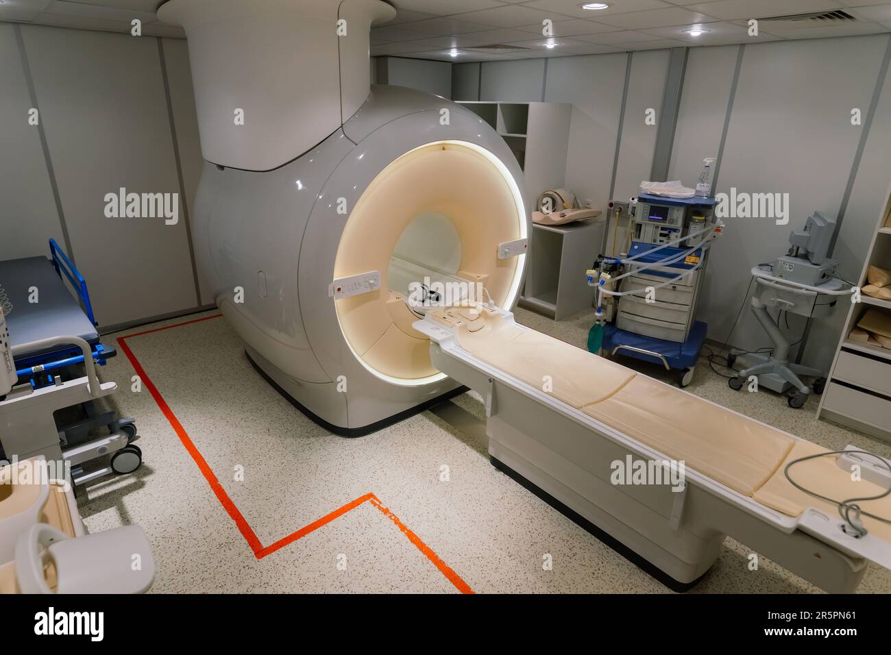 Computed tomography scanner in hospital laboratory. Health care ...