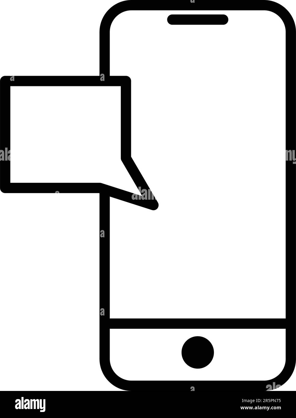 Phone notification icon line design template isolated illustration ...