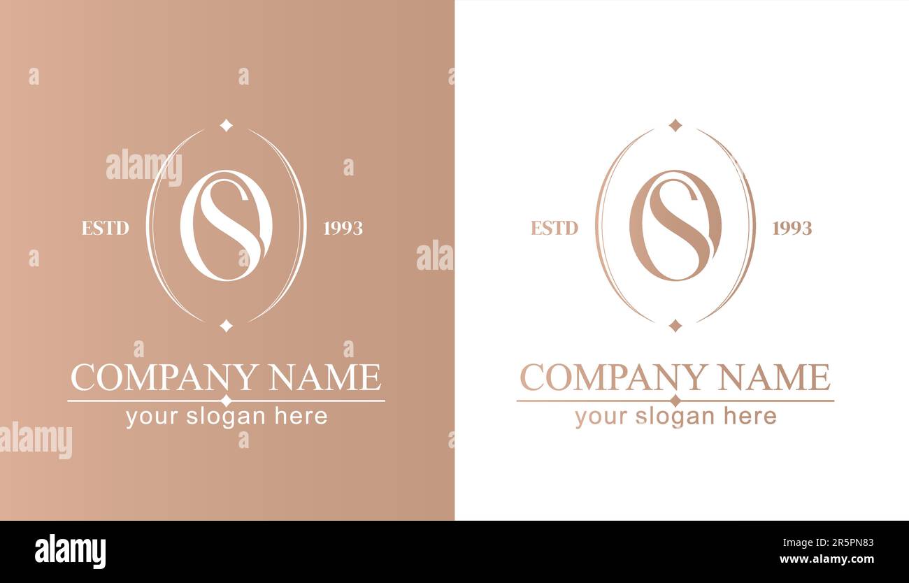 OS logo or SO monogram. OS letter logo template elements. personal ...