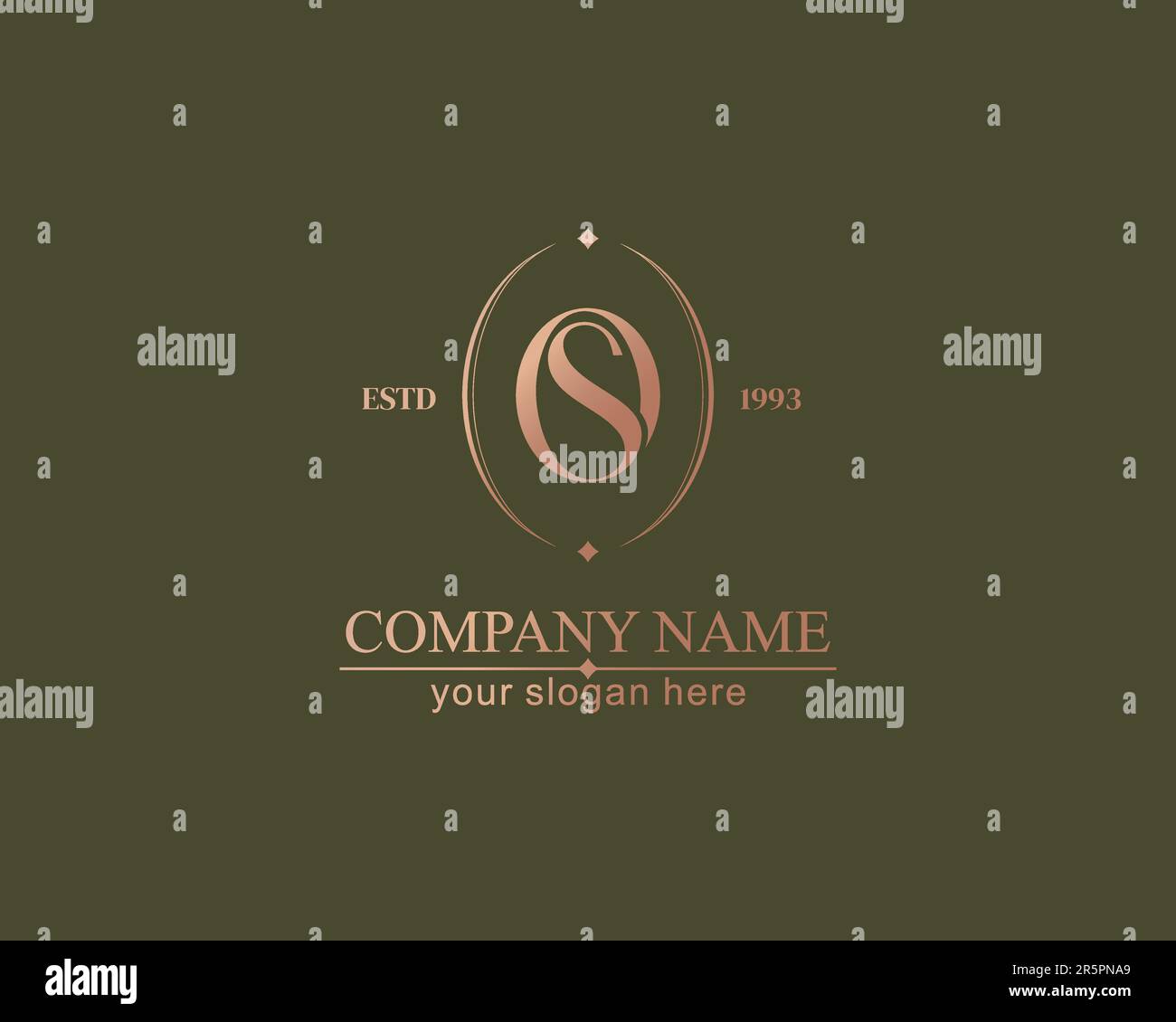 OS logo or SO monogram. OS letter logo template elements. personal ...