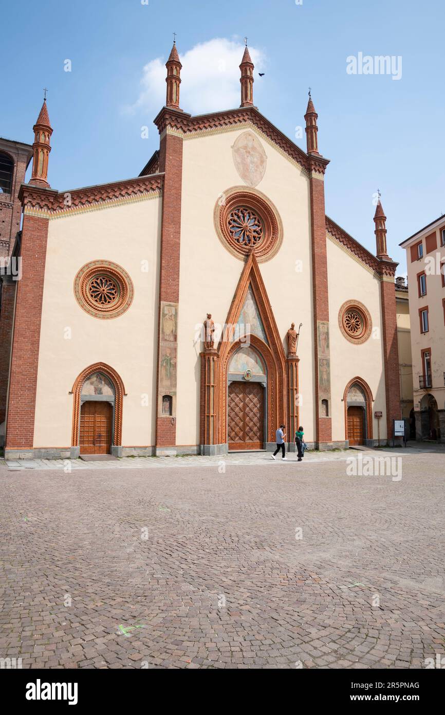 The Enchanting Facade of San Donato Cathedral in Pinerolo, Italy Stock ...