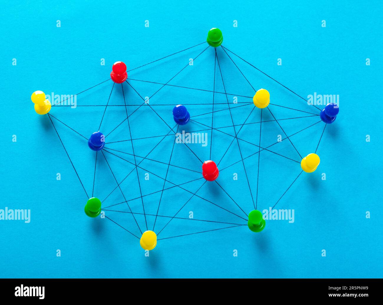 Network with pins Stock Photo - Alamy
