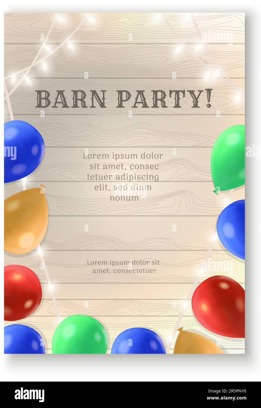 Colorful balloons celebration fun party flyer design Stock Vector Image ...