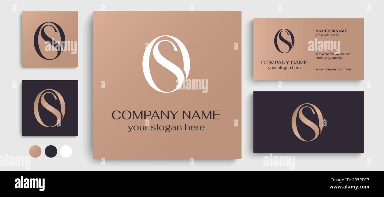 OS logo or SO monogram. OS letter logo template elements. personal ... OS logo or SO monogram. OS letter logo template elements. personal ...