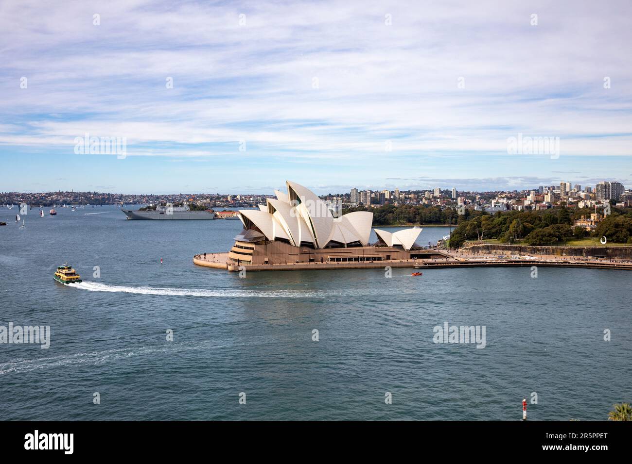 Sydney harbour and the Sydney Opera House at bennelong point,Sydney,NSW ...