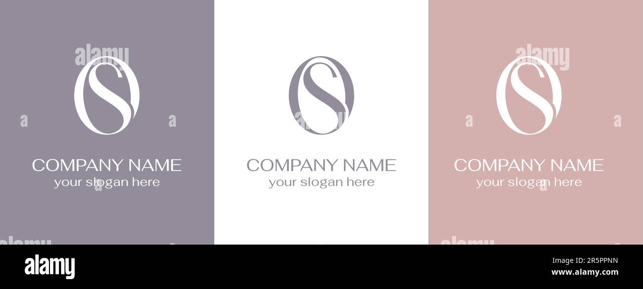 OS logo or SO monogram. OS letter logo template elements. personal ...