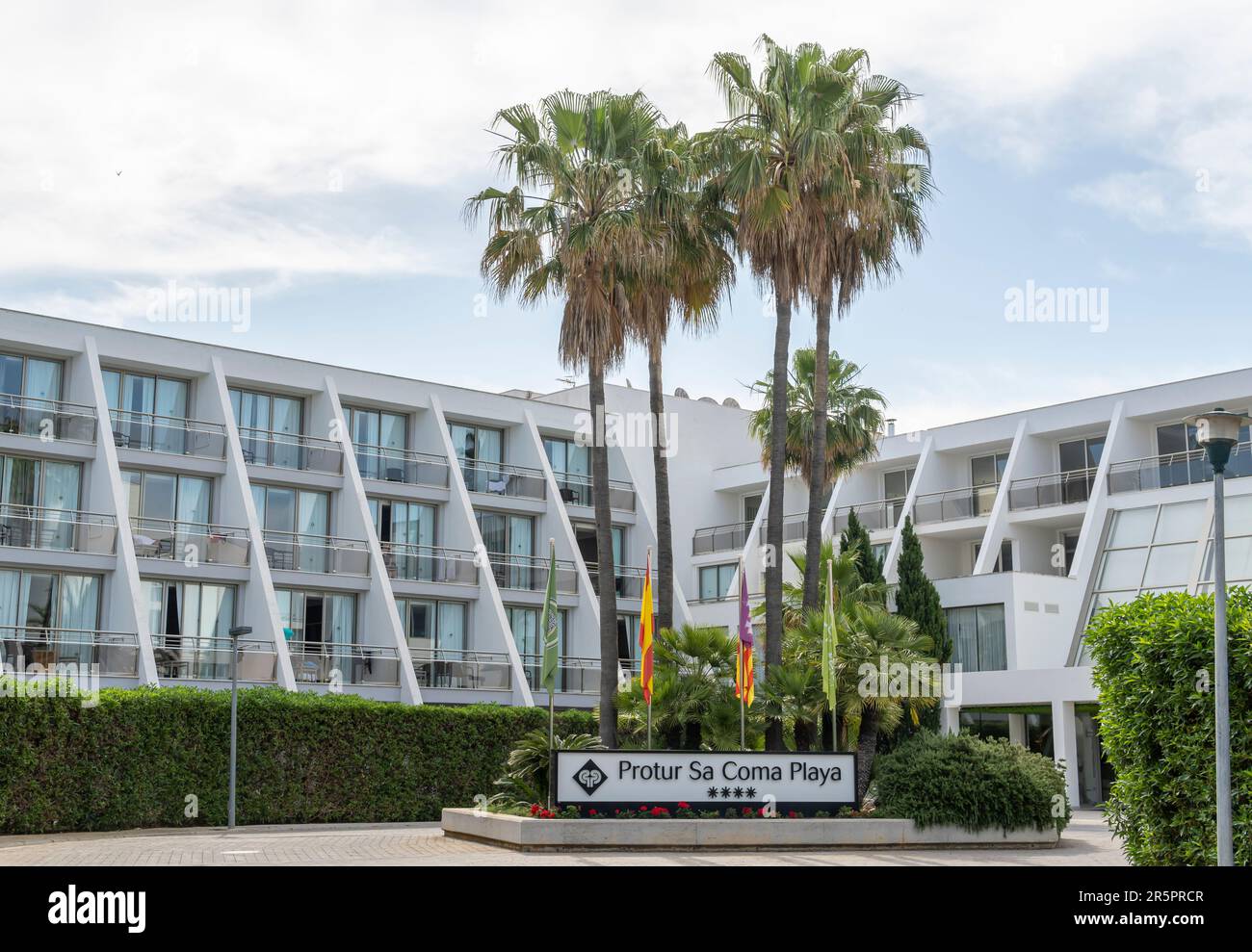 Sa Coma, Spain; june 03 2023: Main facade of the hotel Protur Sa Coma ...