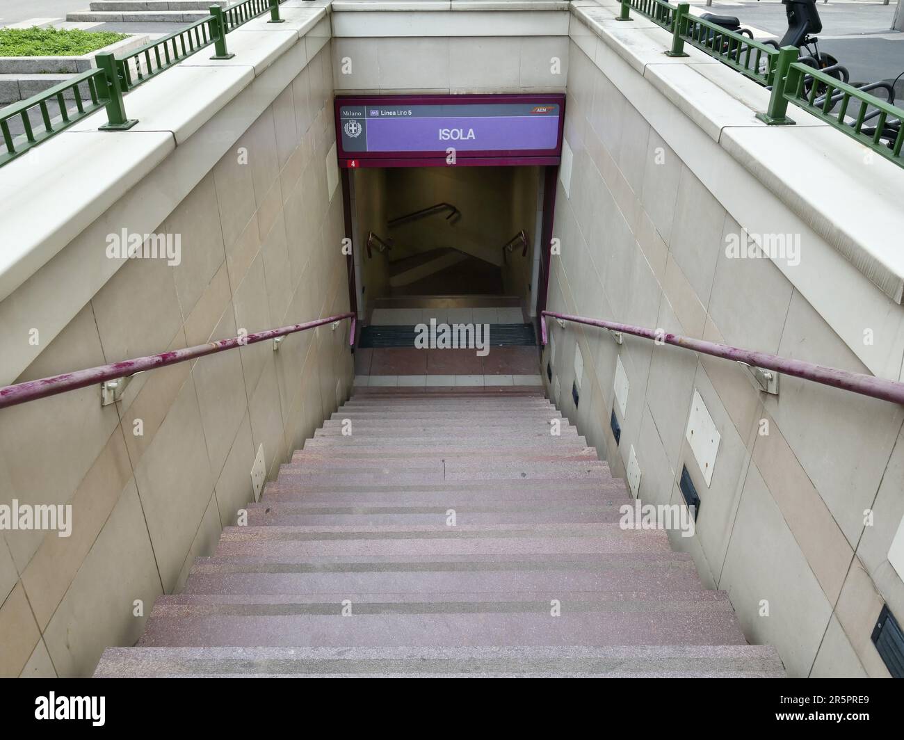 Isola metro station in Milan. Isola is a station on the line 5 ...