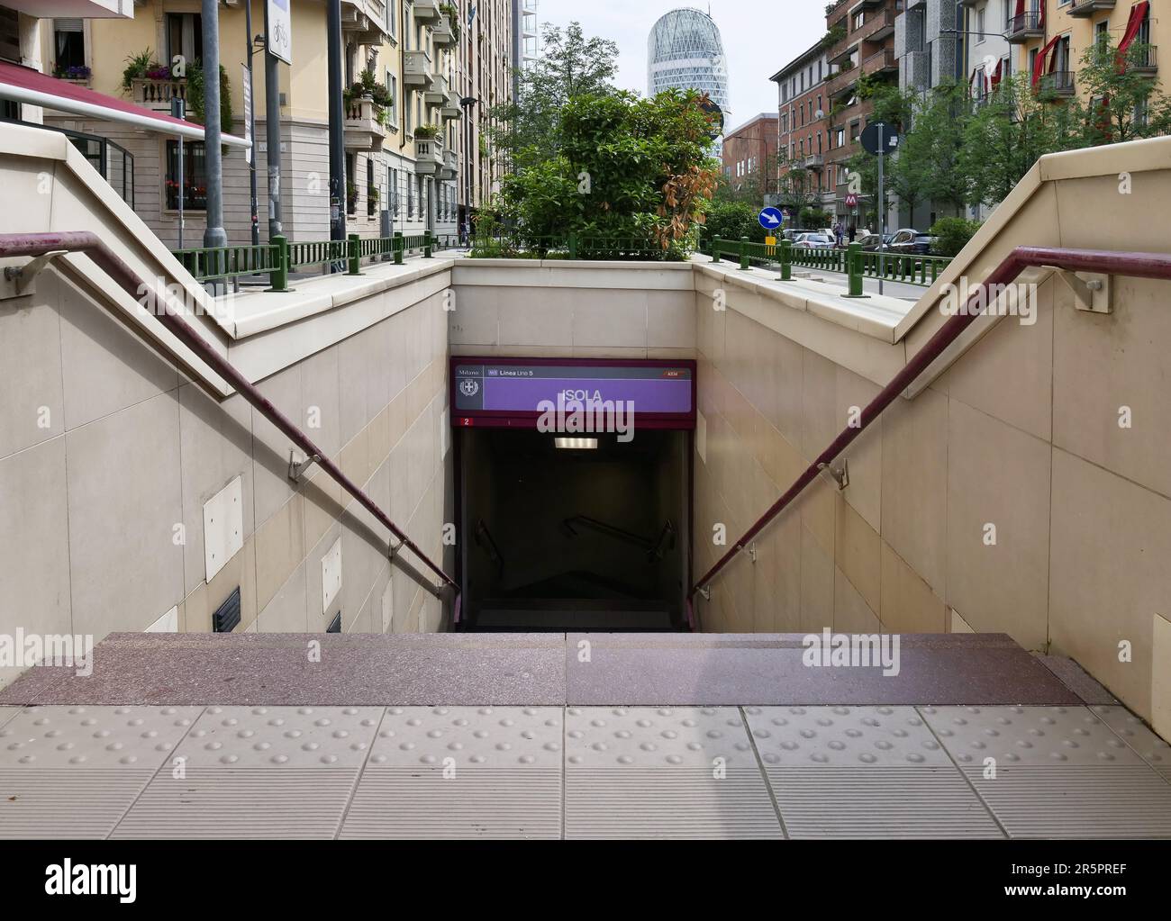 Isola metro station in Milan. Isola is a station on the line 5 ...