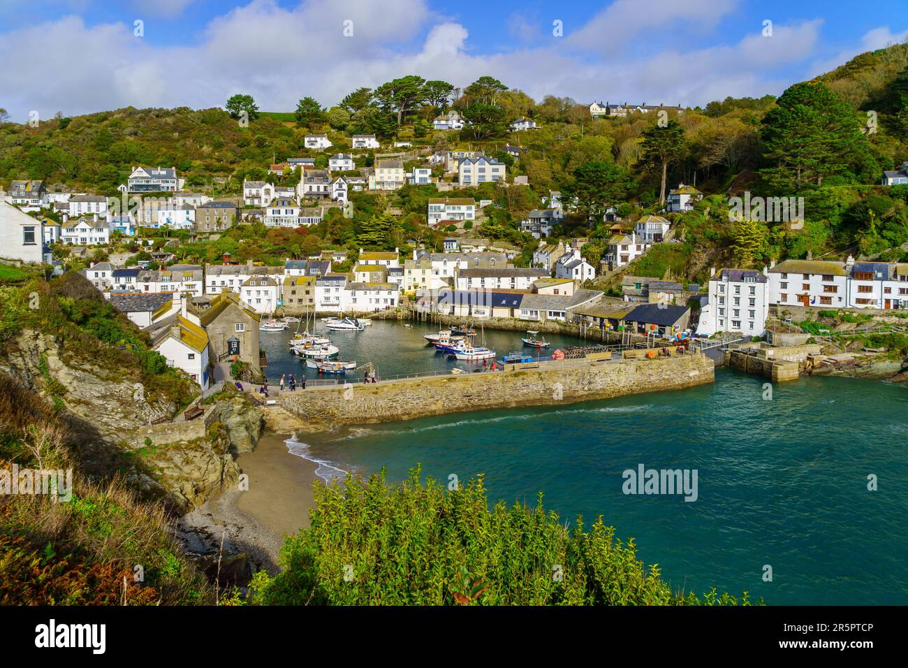 Polperro, UK - October 16, 2022: View of the fishing port of the ...