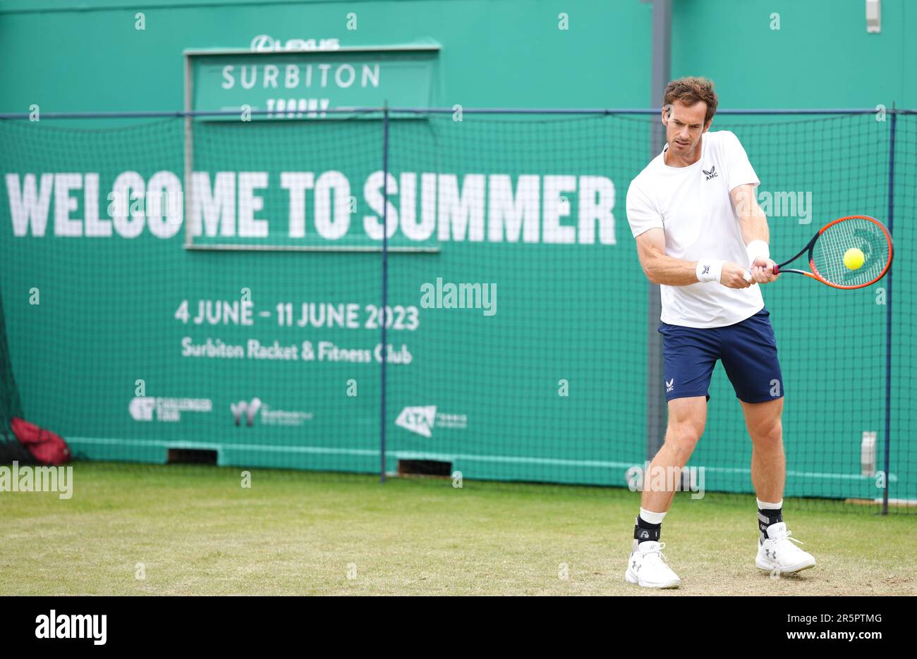Andy Murray during a practice session on day one of the 2023 Lexus ...